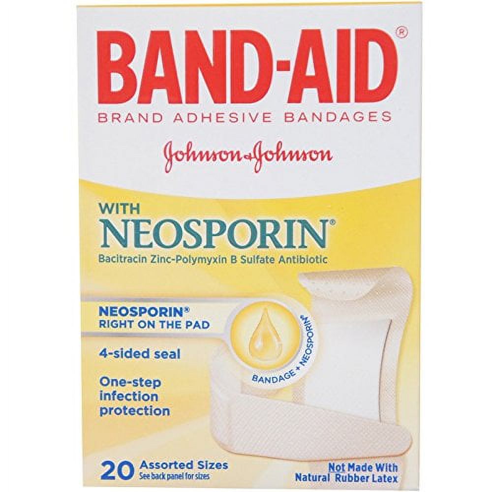Band-Aid Neosporin Adhesive Bandages, One-Step Infection Protection ...