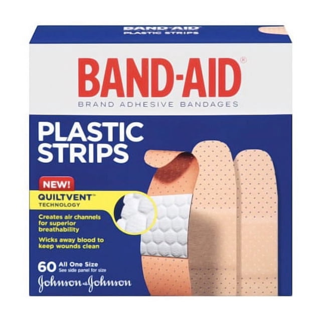 Band-Aid Plastic Adhesive Bandage - Size: 3 / 4 X 3 Inches - 60 Ea, 2 ...