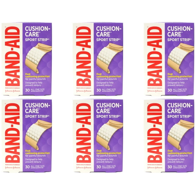 Band Aid Cushion Care Sport Strip Adhesive Bandage, Flexible ...
