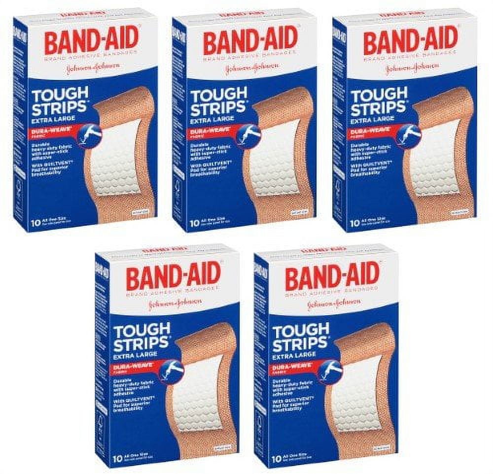BAND-AID Water Block Tough-Strip Adhesive Bandages XL, Waterproof ...