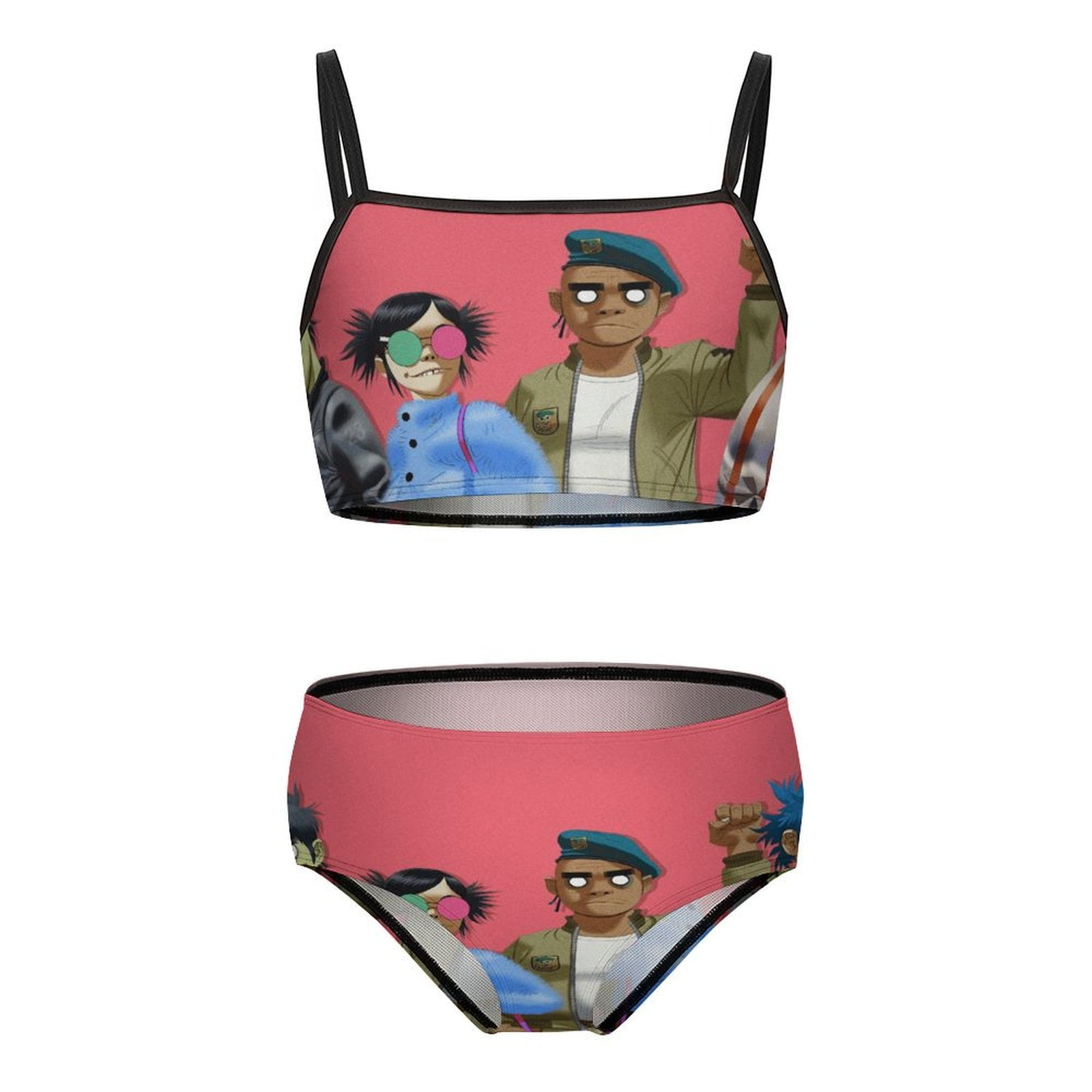 Band Cartoon Gorillaz Children's Swimsuit Girls Swimwear 2 Piece Bikini ...