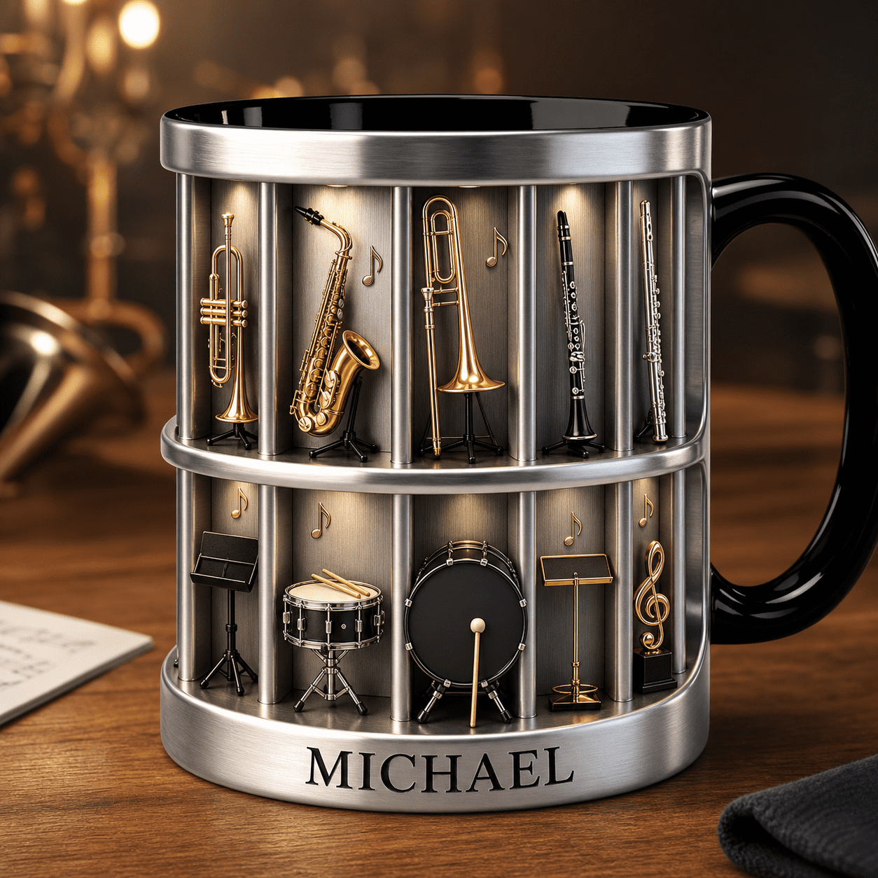 Band Dad Mug Personalized Accent Mug, Music Dad Gift for Father’s Day ...