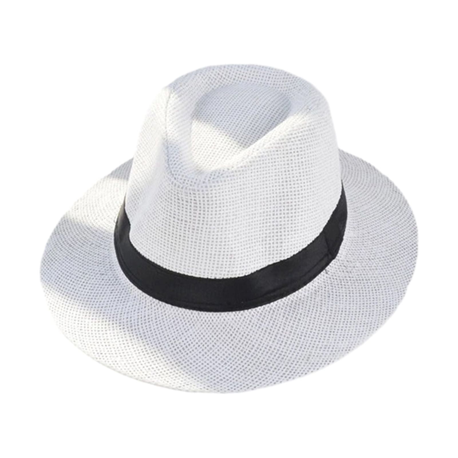 Band Decor Flat Dome Straw Hat - Folding Thin - Non-stuffy - Anti-UV - Men Big Brim Sunscreen ...
