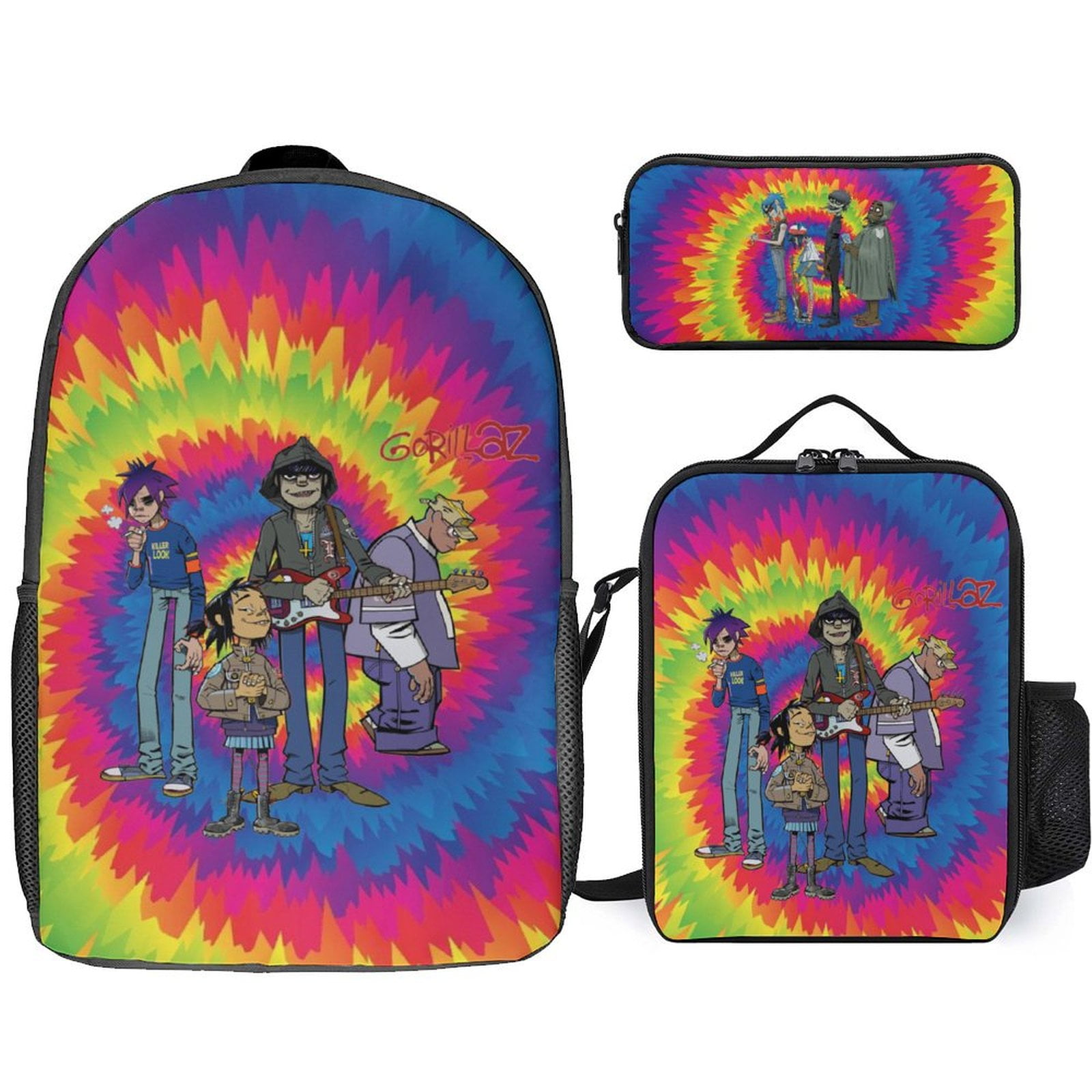Band Gor-illaz 3 Piece Set, 17 Inch Backpack, Lunch Bag, And Sundry Bag ...