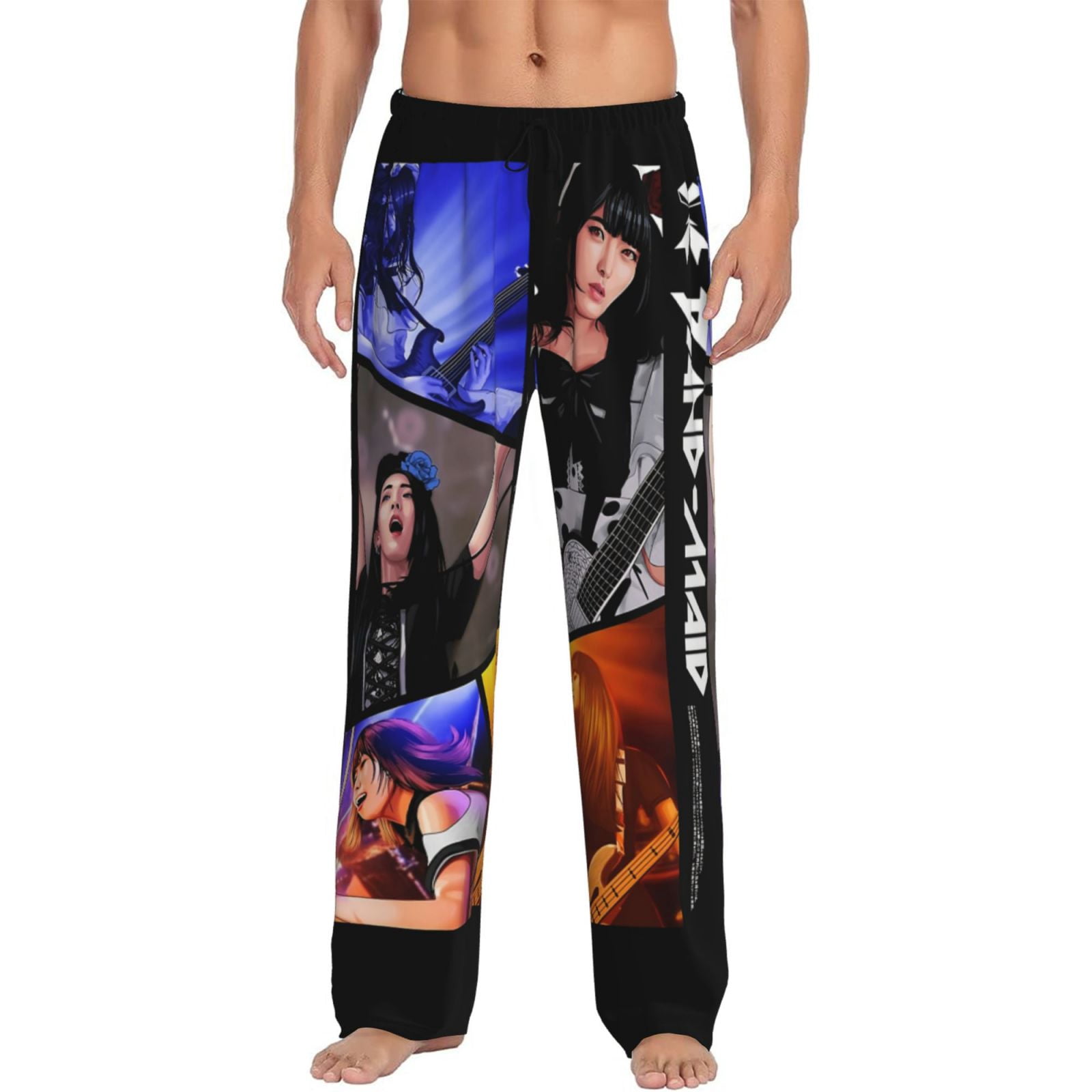 Band Maid Anime Cartoon All-Over Print Men'S Black Pajama Pants ...