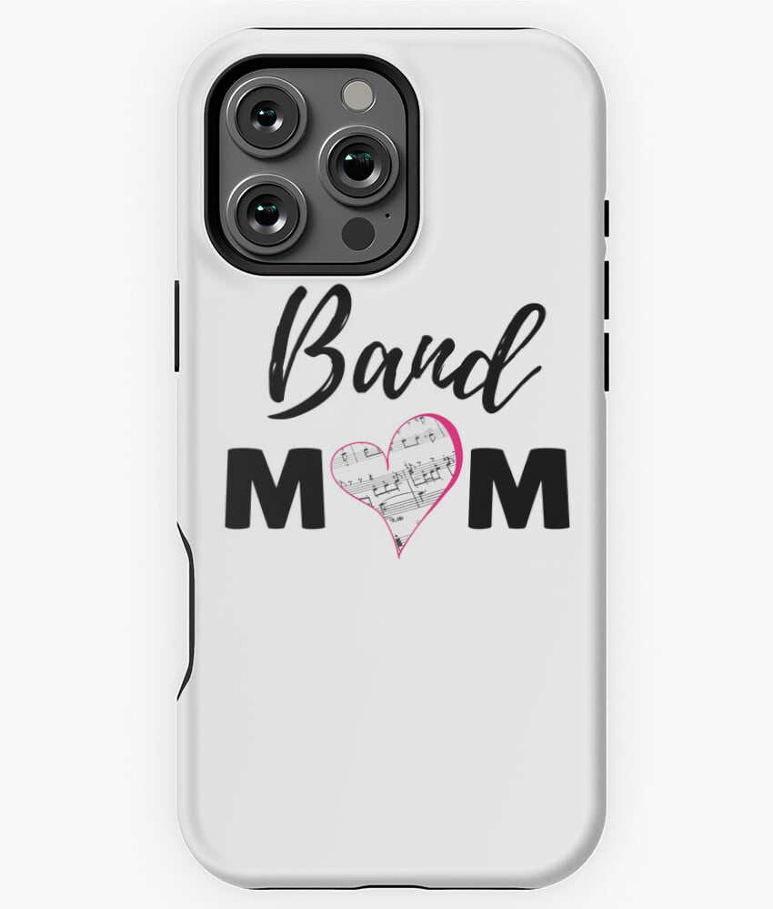 Band Mom Design Heart Sheet Music Phone Case for iPhone 16 15 14 13 12 ...