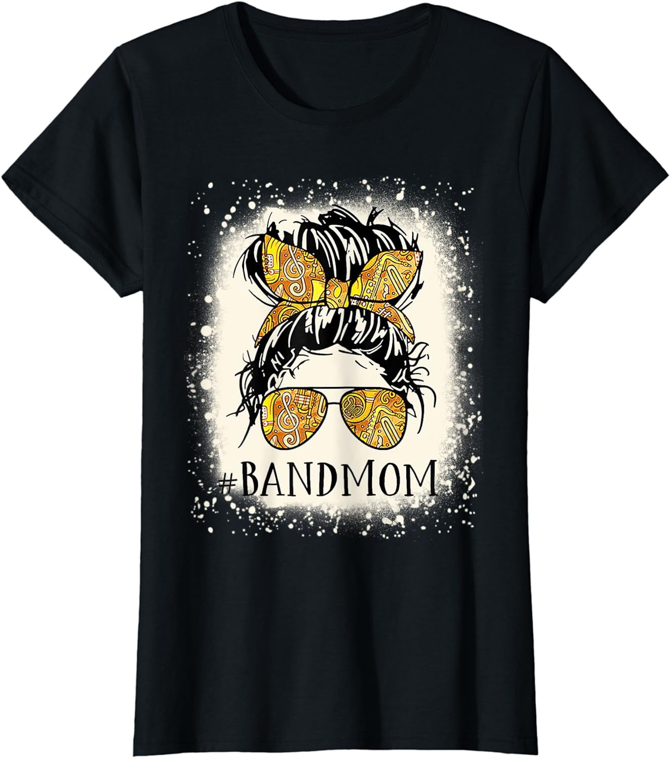 Band Mom Life Messy Bun Proud Band Mom Musical Marching Band T-Shirt ...