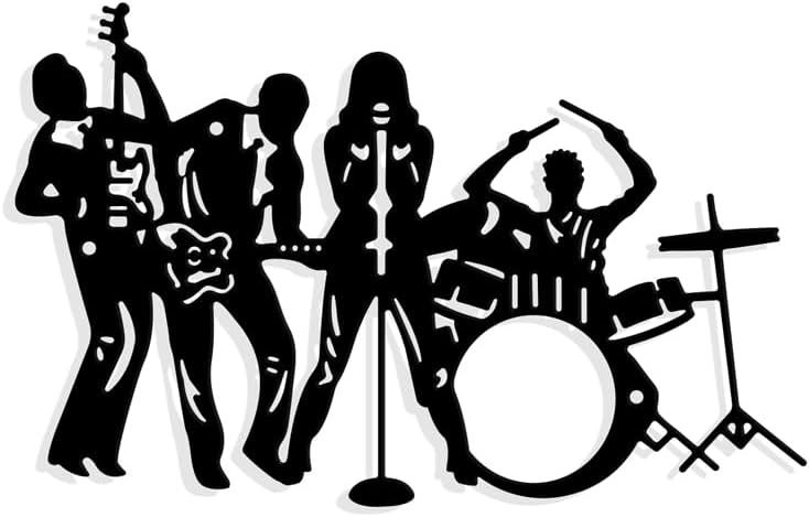 Band Performance Metal Wall Art Decor Matte Style Wall Hanging Decor ...
