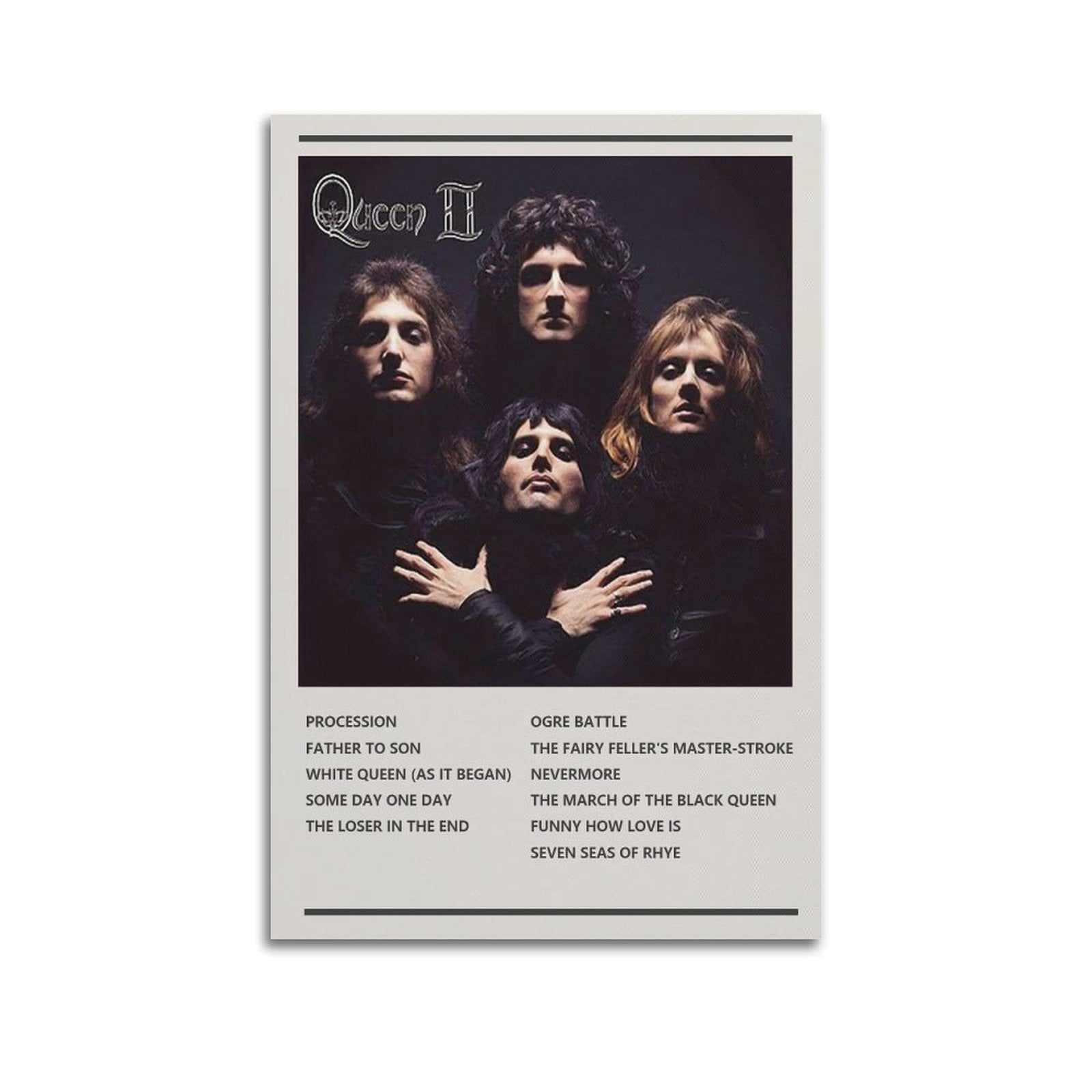 Band Poster Queen II Painting Vintage Poster Picture Print Wall Art ...
