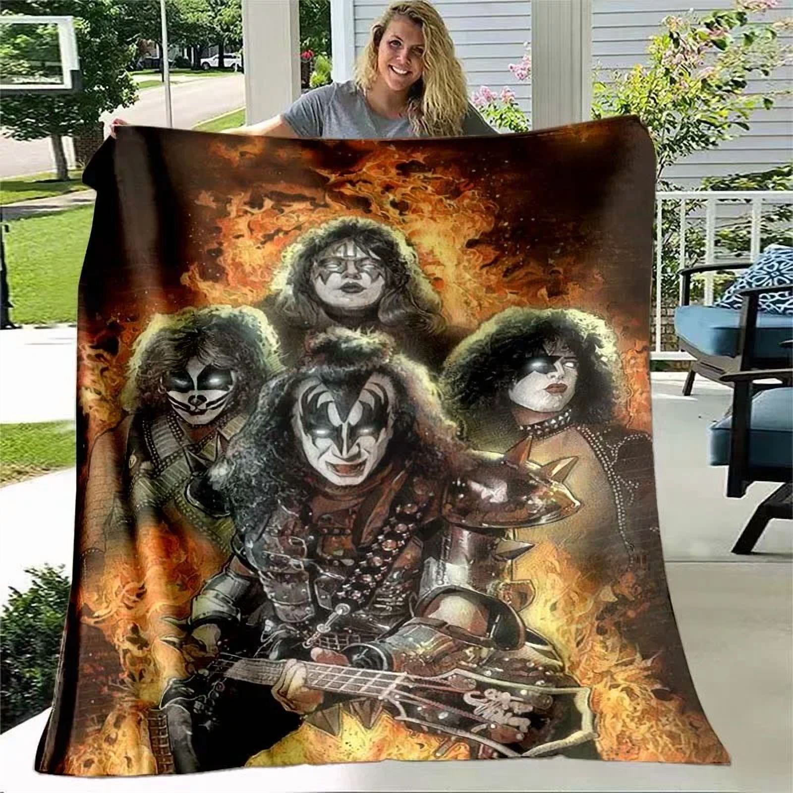 Band Printed Blanket Kiss Band Ultra Lightweight Soft Plush Flannel ...