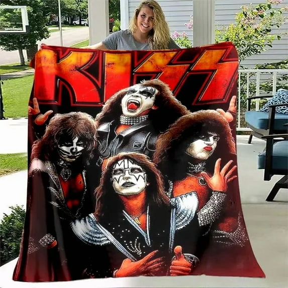 Band Printed Blanket Kiss Band Ultra Lightweight Soft Plush Flannel ...