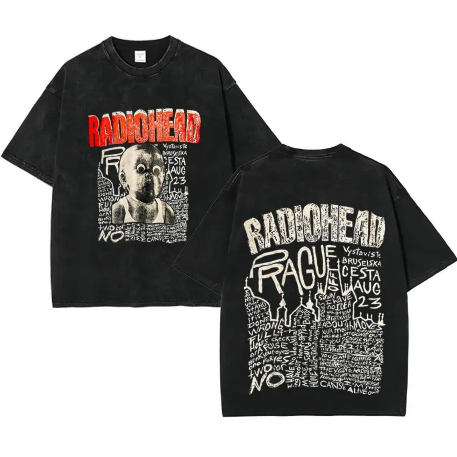 Band Radiohead Shirt Men's Black Cotton T-Shirts O Neck Tees - Walmart.com