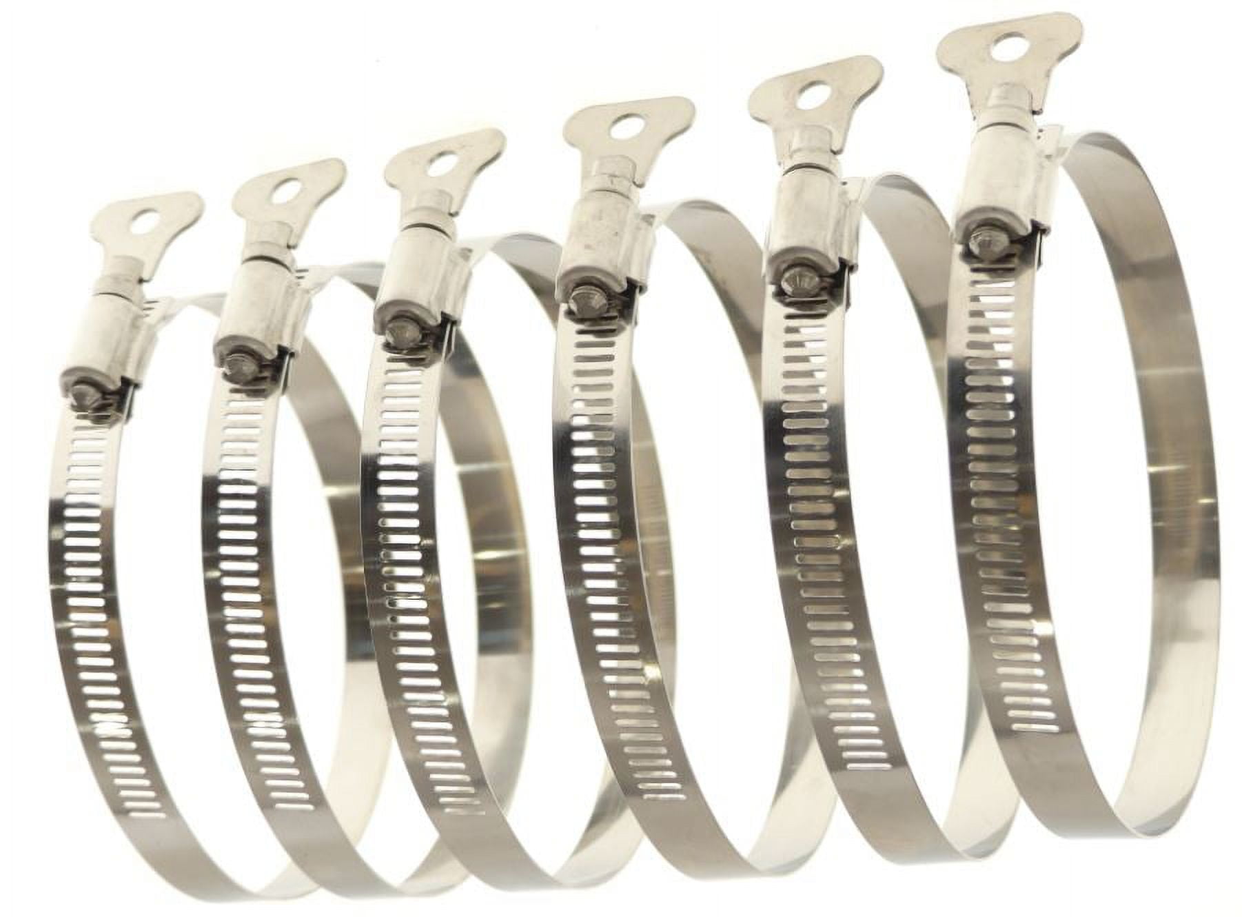 Tech Team, 4 Inch Stainless Steel Hose Clamps, Key-Style, 1/2 Inch Wide ...