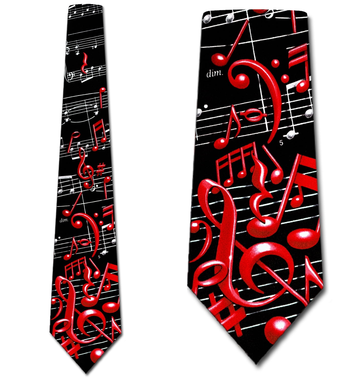 Band Ties Mens Music Neckties Music Notes Tie by Three Rooker - Walmart.com