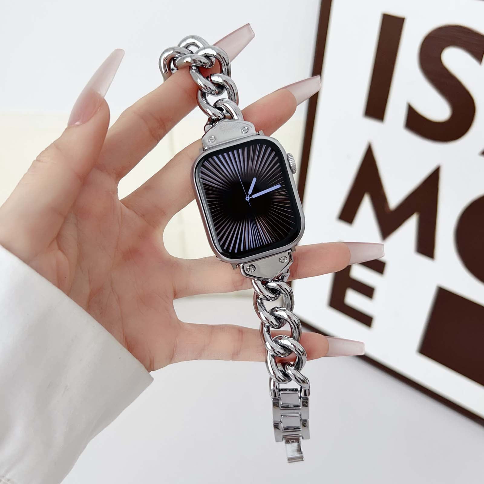 BandPlus for Apple Watch Band 42mm 41mm 40mm 38mm, Fashion Metal Chain ...
