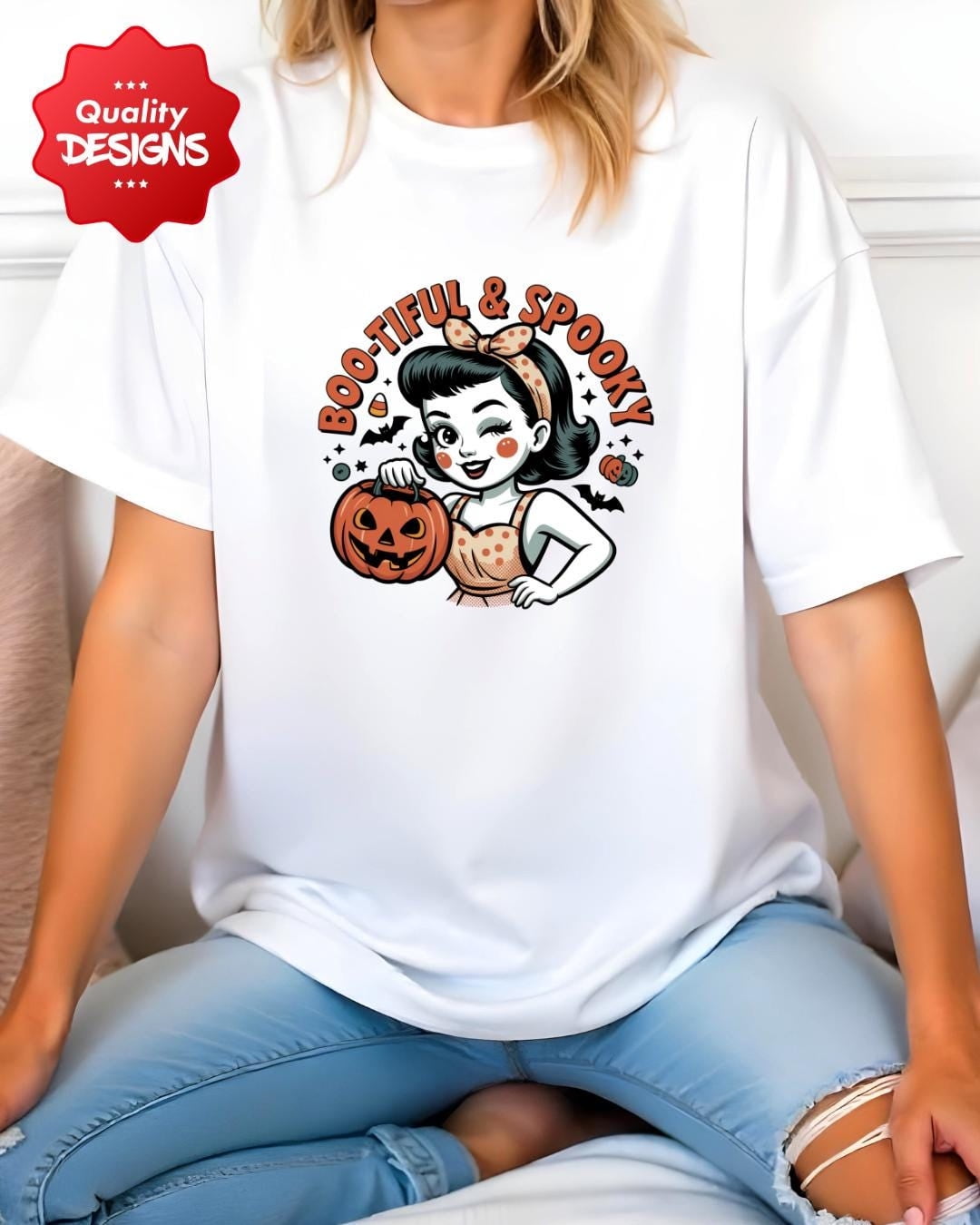 BandRole Boo-tiful Spooky Ghost T-Shirt: Halloween T-Shirt, - Walmart.com