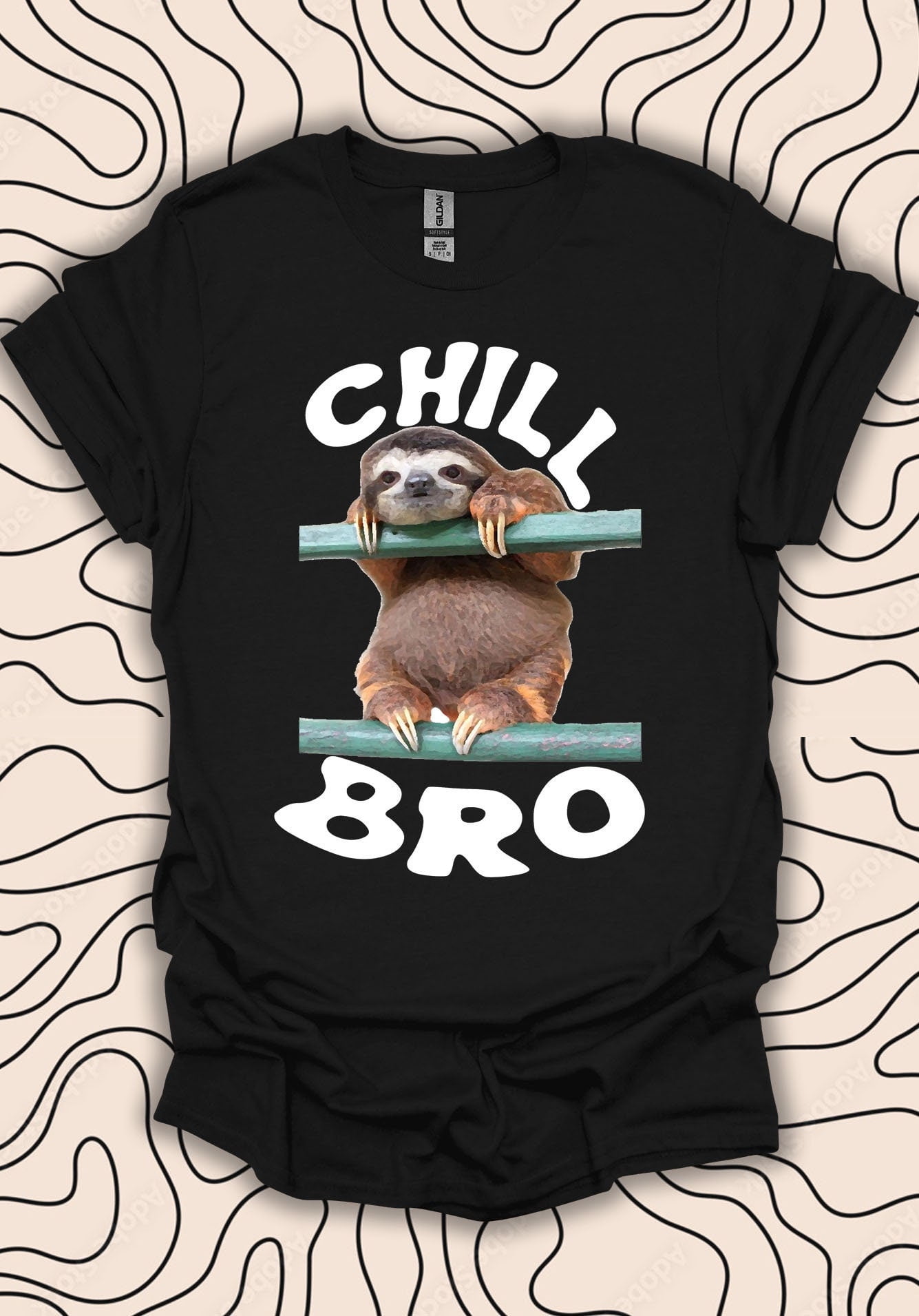 BandRole Chill Bro Sloth T-Shirt – Relaxed Vibes Tee – Sloth Design ...