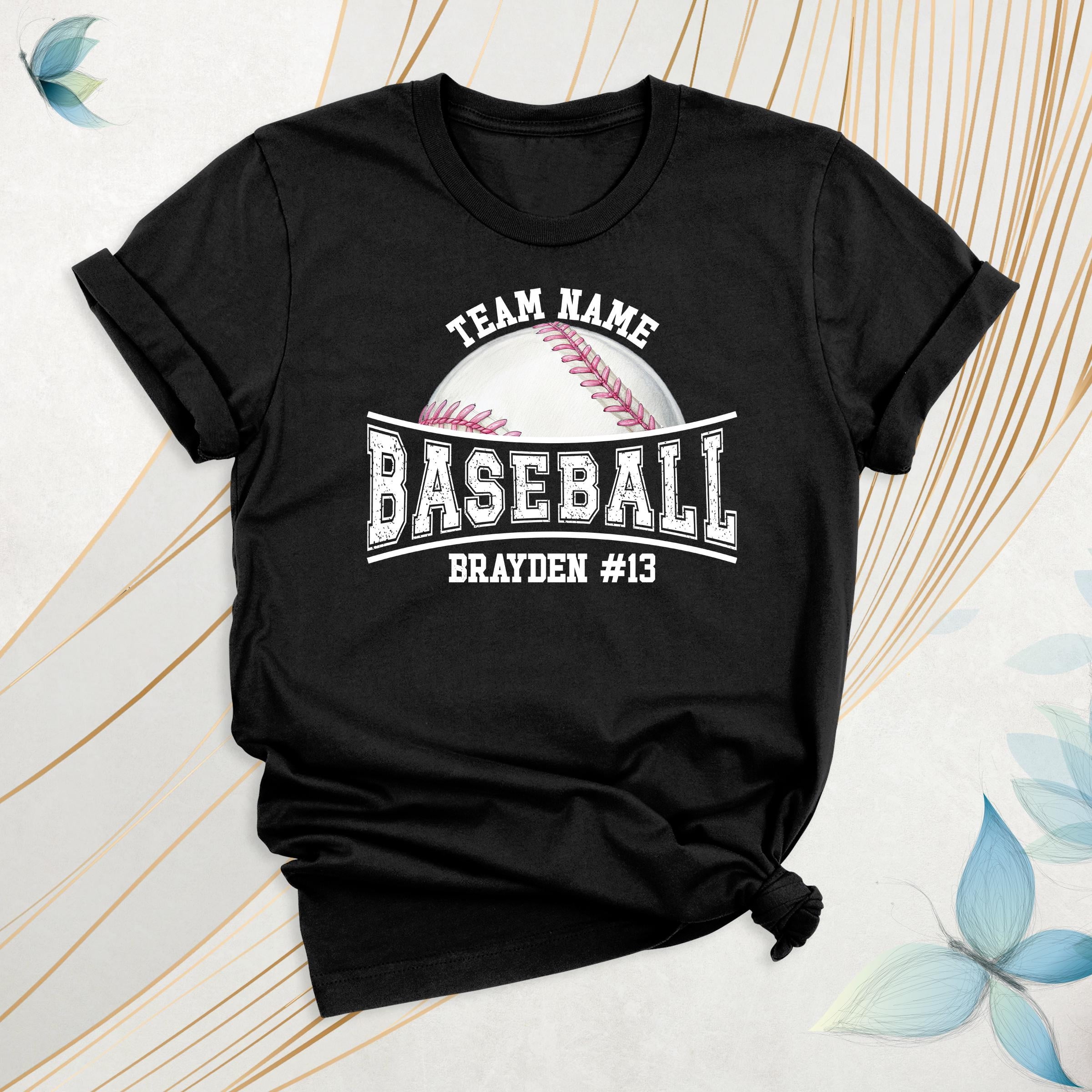 BandRole Custom Baseball Shirt Name and Number T-Shirt, Baseball Team ...