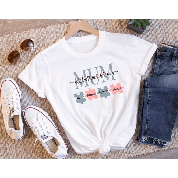 BandRole Custom Mom Shirt With Names,We Love You To Pieces,Personalized ...