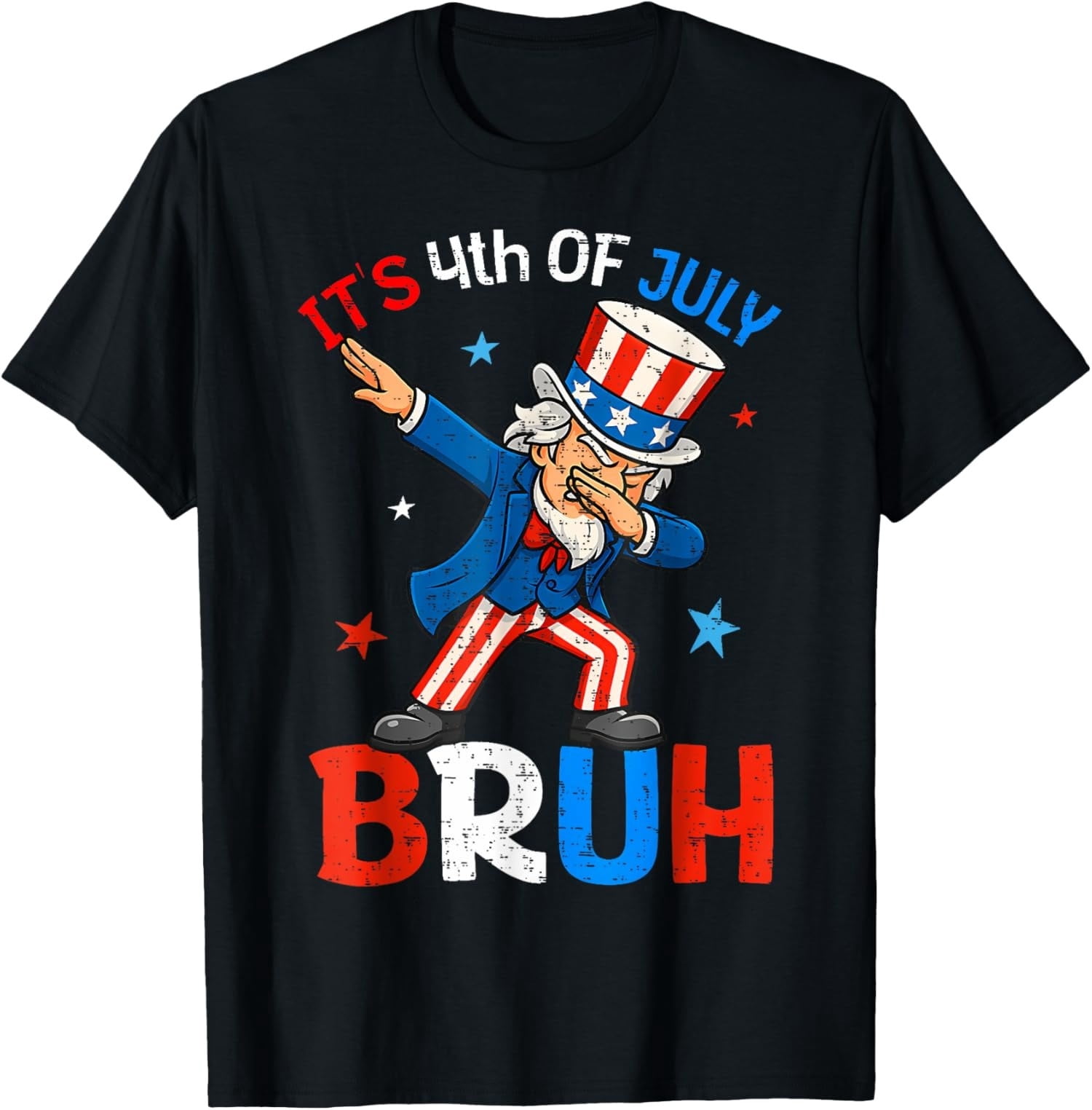 BandRole Dabbing Uncle Sam T-Shirt – Funny 4th of July Bruh Meme Tee ...