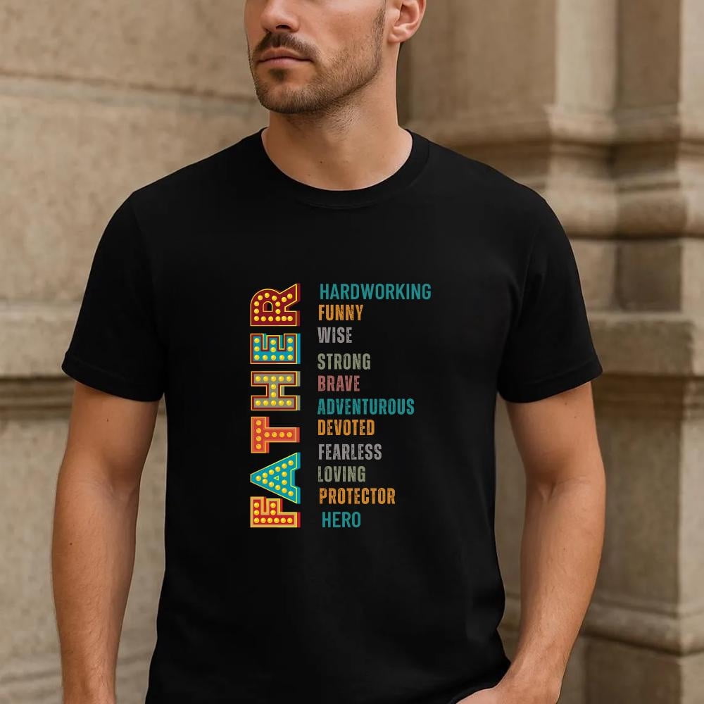 BandRole Dad Adjectives Shirt Hardworking Wise Father Tee Dad Life ...