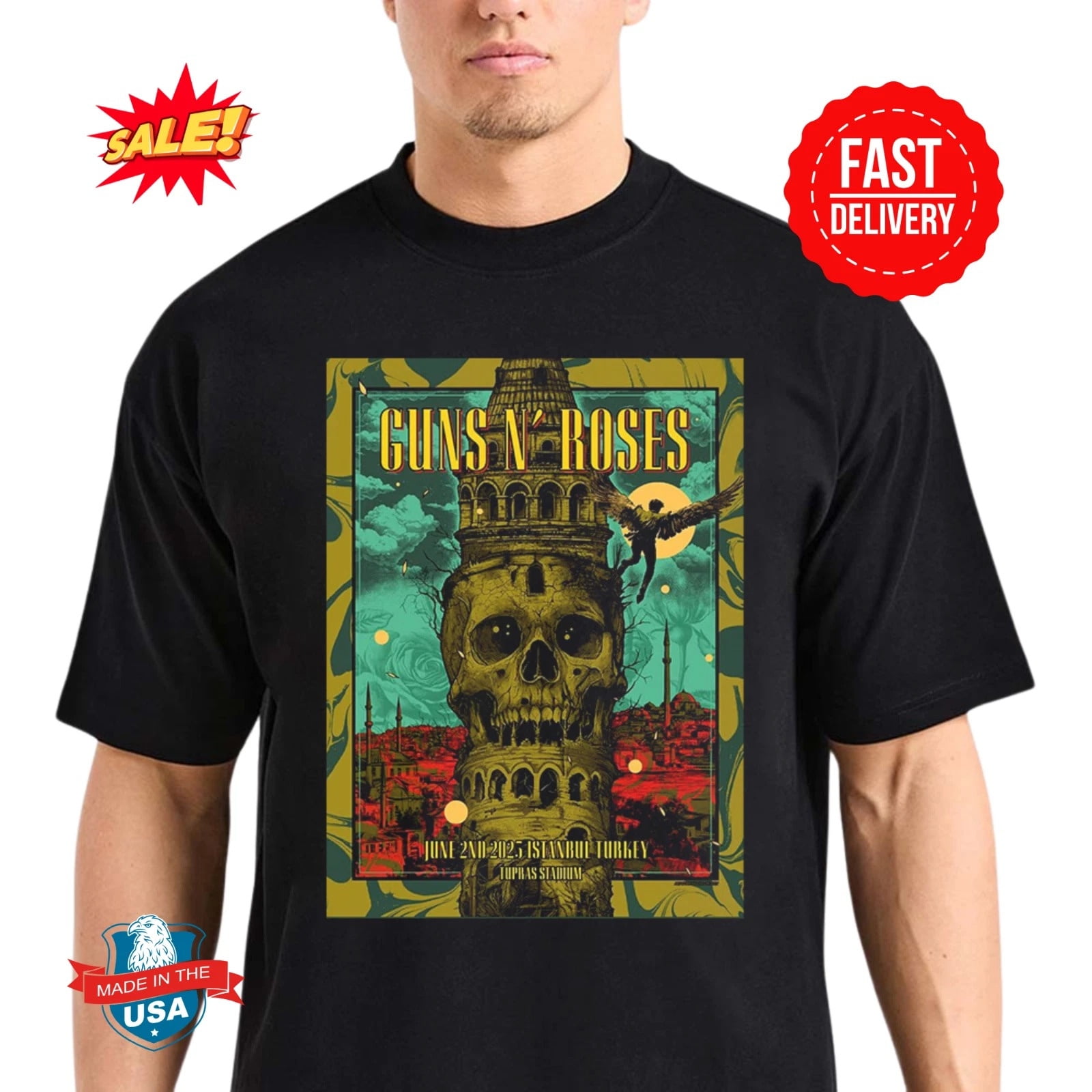 BandRole Gns N Roses Event In Istanbul Turkey At Tupras Stadium On June 2nd 2025 T-Shirt ...