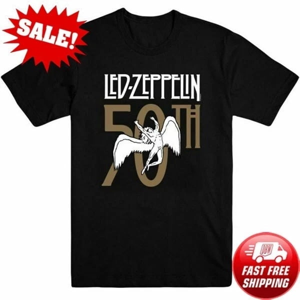 BandRole Led Zeppelin 50th Anniversary Logo Classic Rock Metal Music Band T Shirt New - Walmart.com