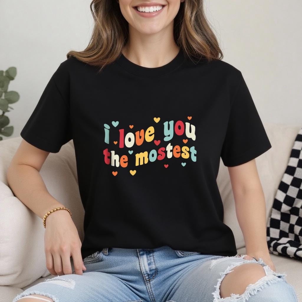 BandRole Love You The Mostest Graphic T-Shirt, Cute Retro Rainbow ...
