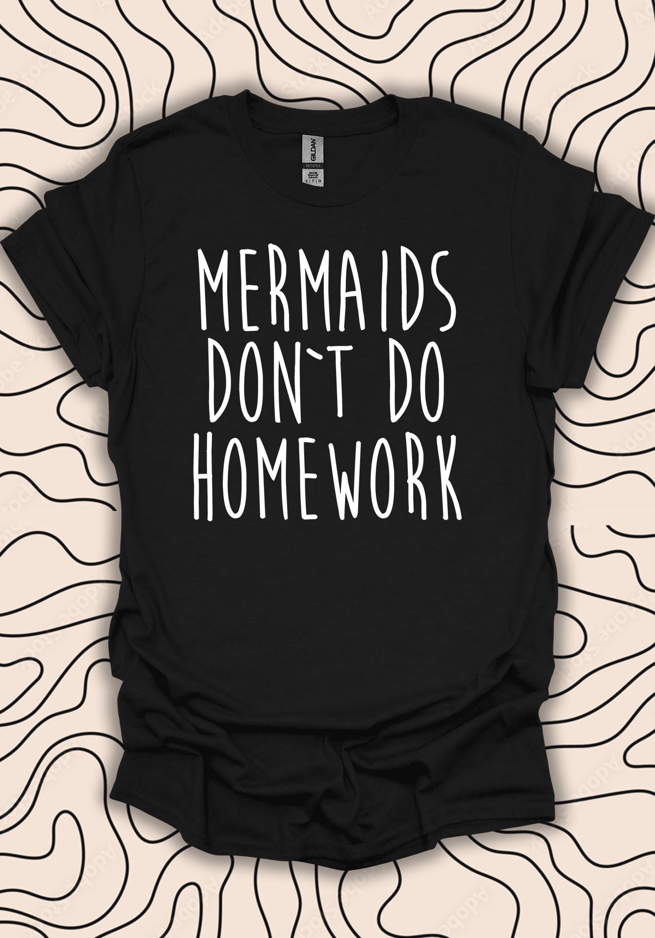 BandRole Mermaids Don't Do Homework T-Shirt – Cool Tee – Mermaid Quote ...