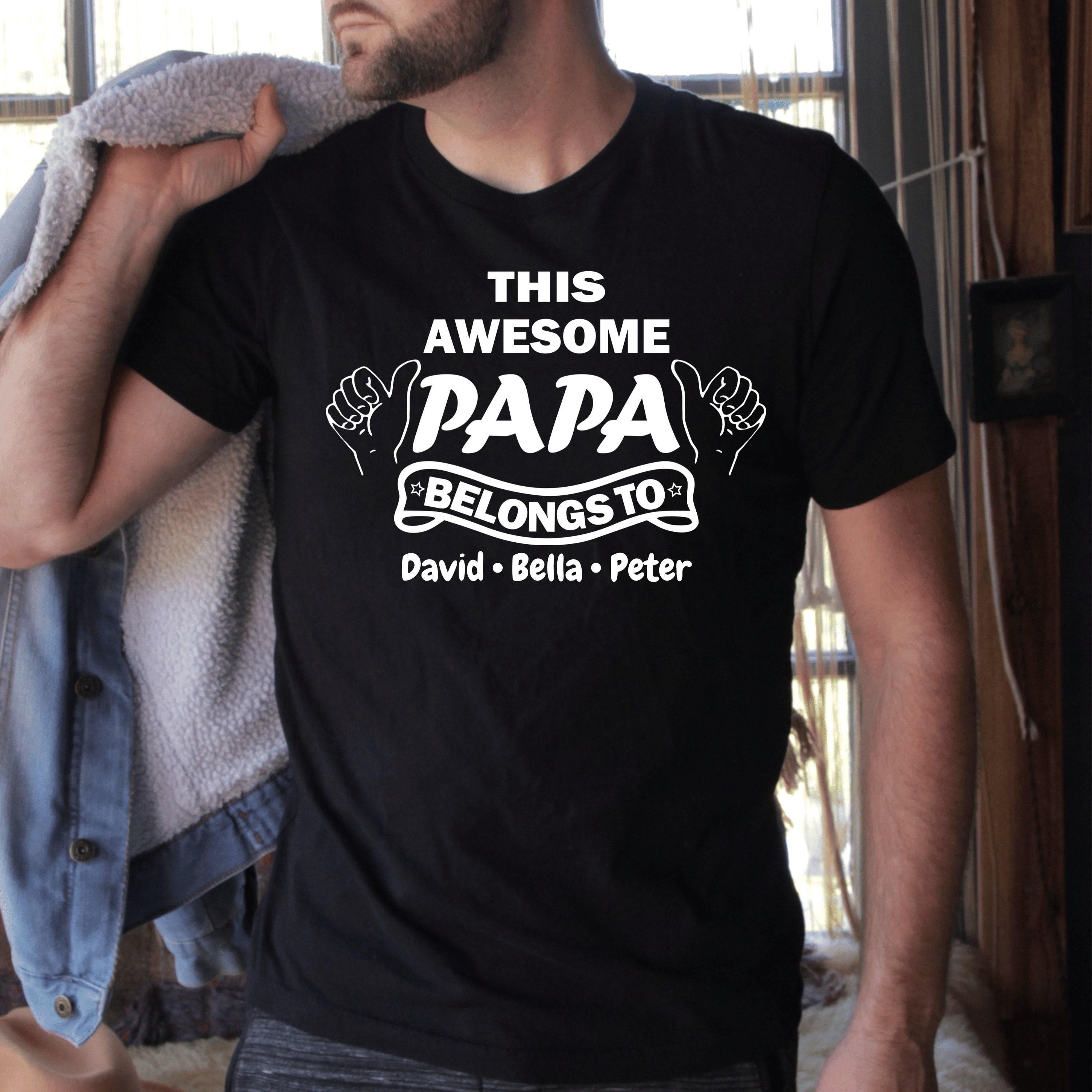BandRole Personalized Dad T-Shirt, Fathers Day Tee, Papa Shirt, Custom ...