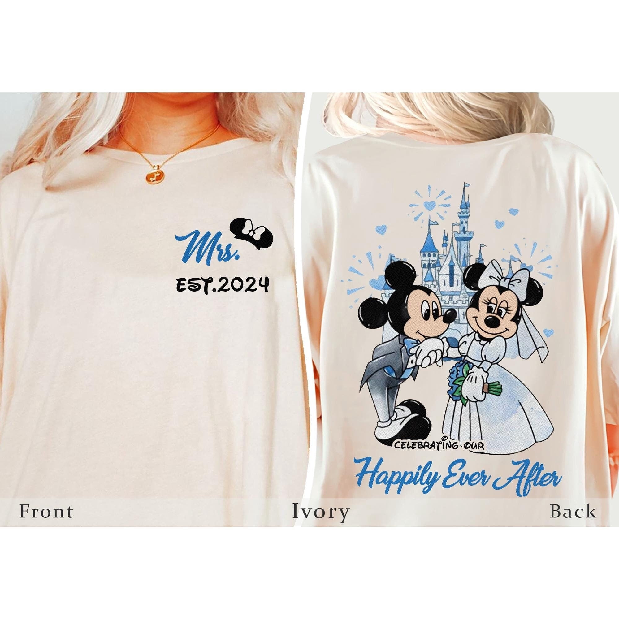 BandRole Personalized Disney Mr and Mrs Est 2024 Shirt, Mickey Minnie ...