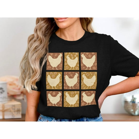 BandRole Retro Chicken Shirt, Floral Farm Animal T-Shirt, Cottagecore ...