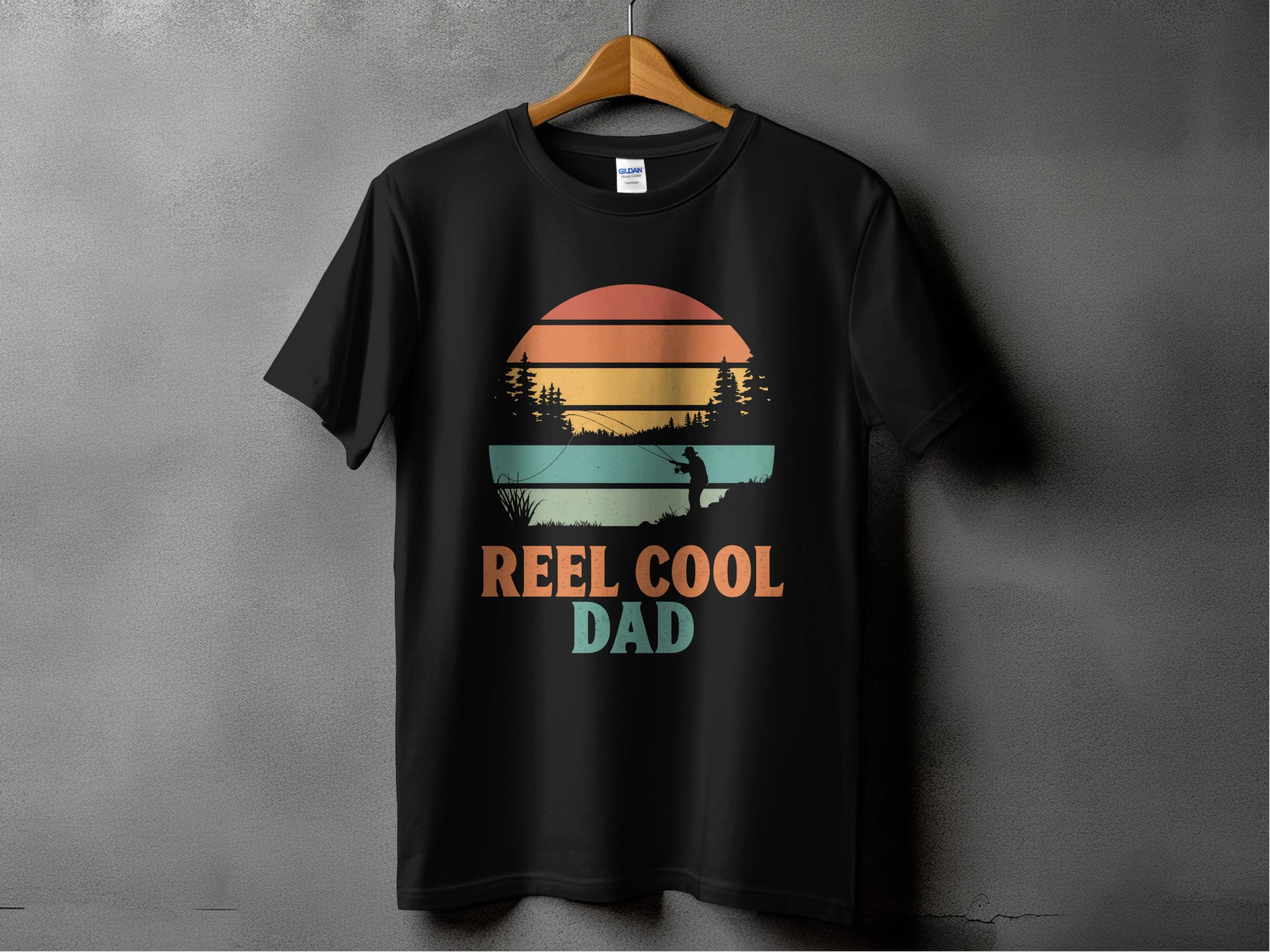 BandRole Retro Reel Cool Dad T-Shirt, Fishing Dad Shirt, Father's Day ...