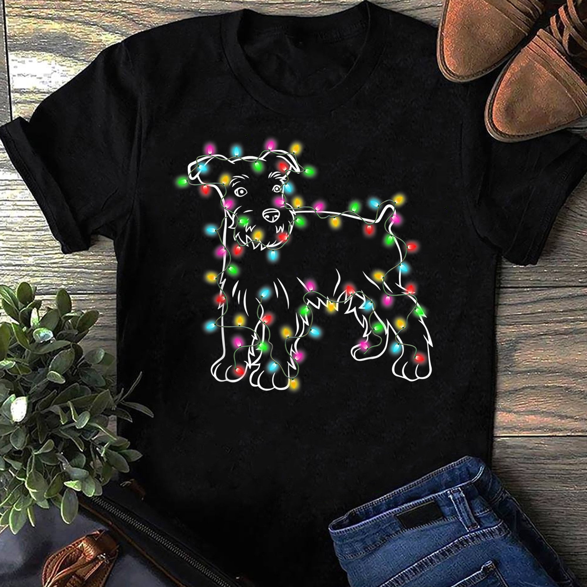 BandRole Schnauzer Dogs Tree Christmas Sweater Xmas Pet Animal Dog ...