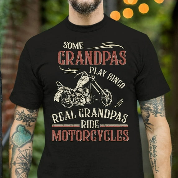 BandRole Some Grandpas Play Bingo Real Grandpas Ride Motorcycles Shirt ...