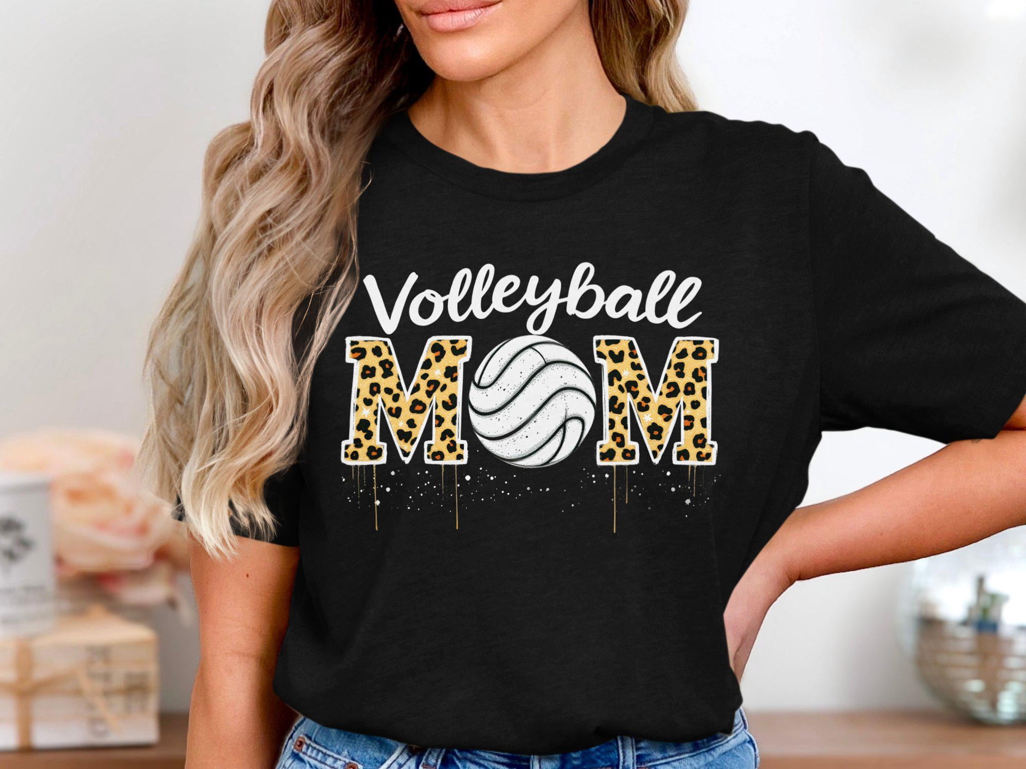 BandRole Volleyball Mom Shirt, Leopard Print Volleyball Tee, Sports Mom ...