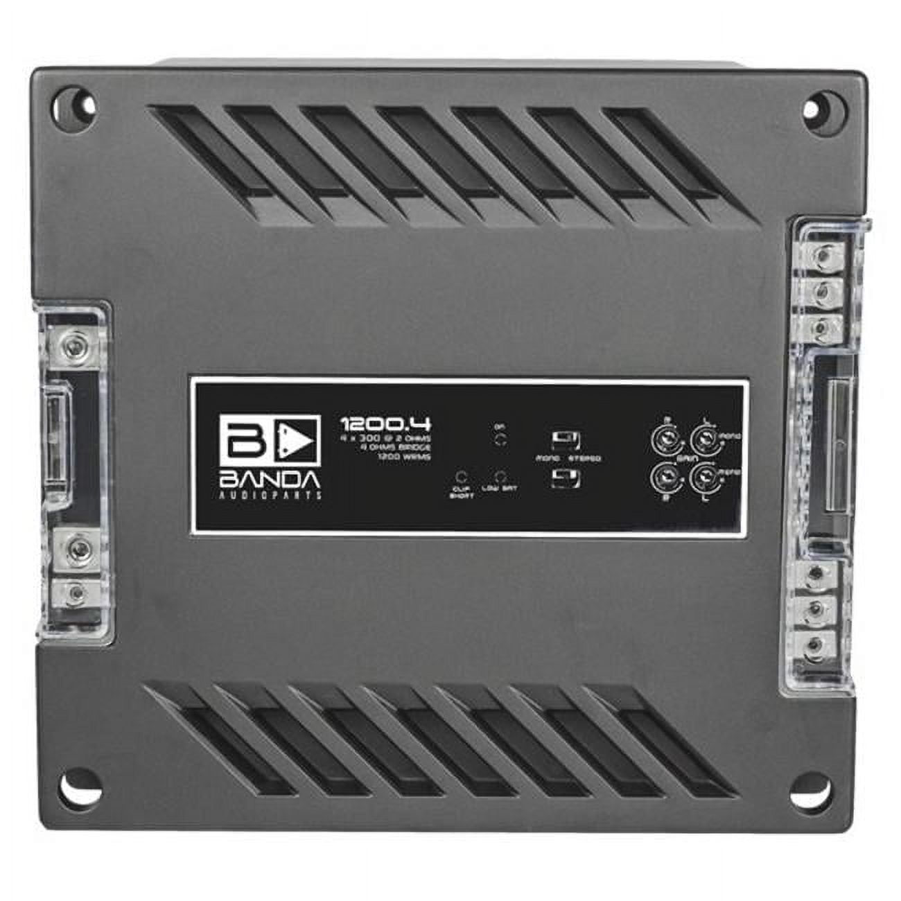 Banda 1200.41OHMRED 1200W 4 Channel 1 Ohm Car Audio Amplifier, Red ...
