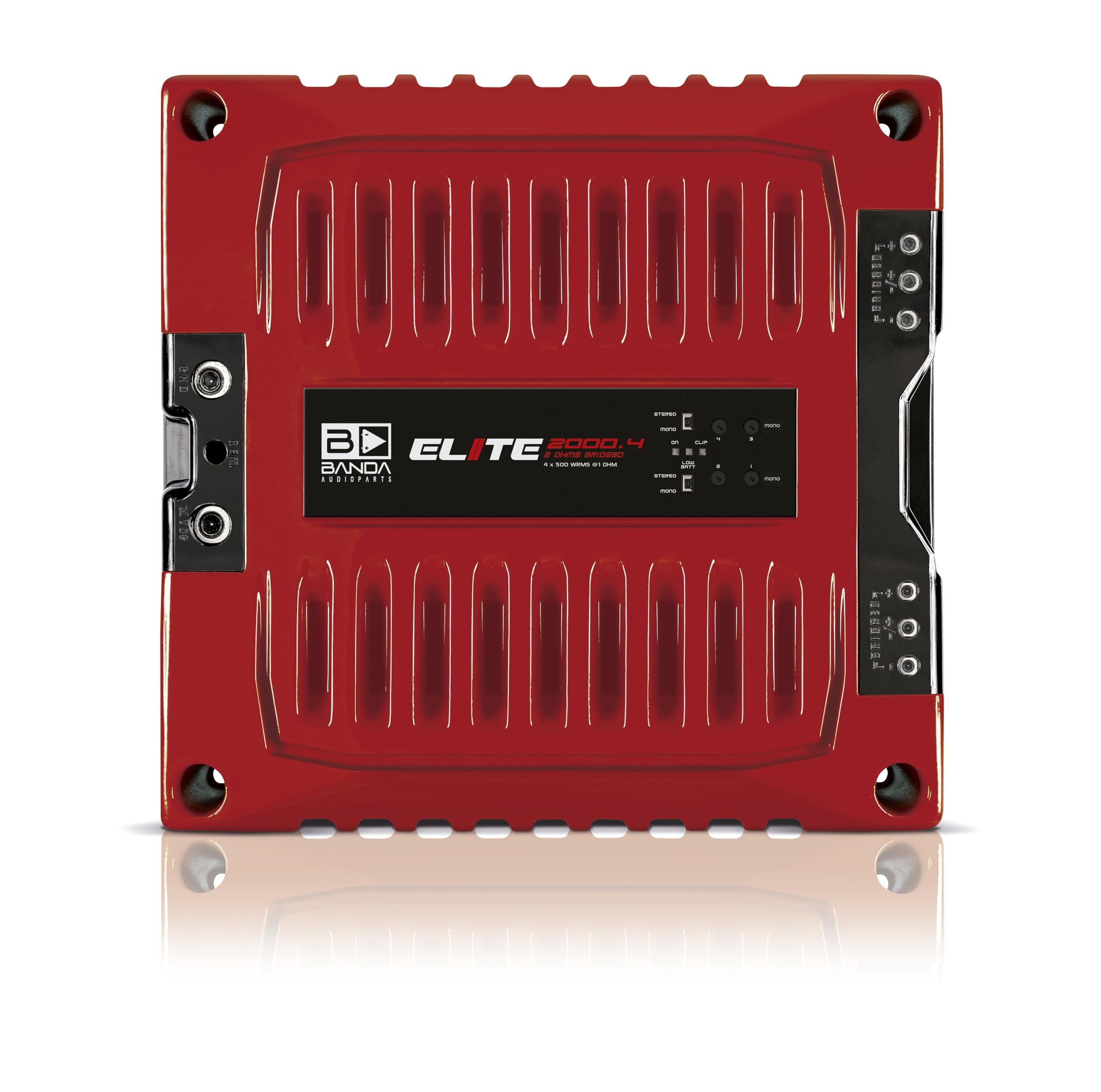 Banda 2000.41OHMRED 2000W 4 Channel 1 Ohm Elite Car Audio Amplifier ...