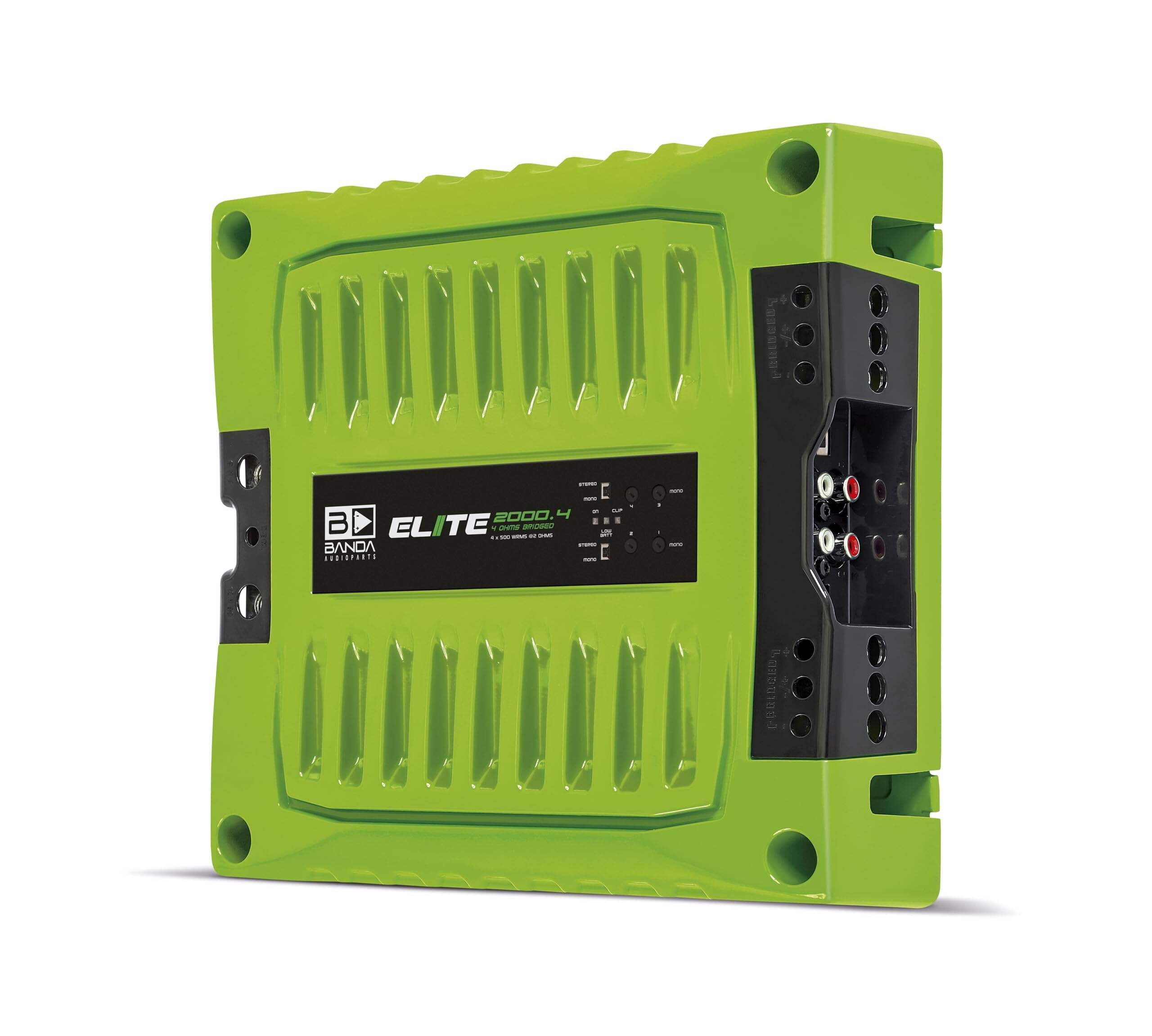 Banda 2000.42OHMGREEN 2000W 2 Ohms 4-Channel Elite Car Amplifier, Green ...