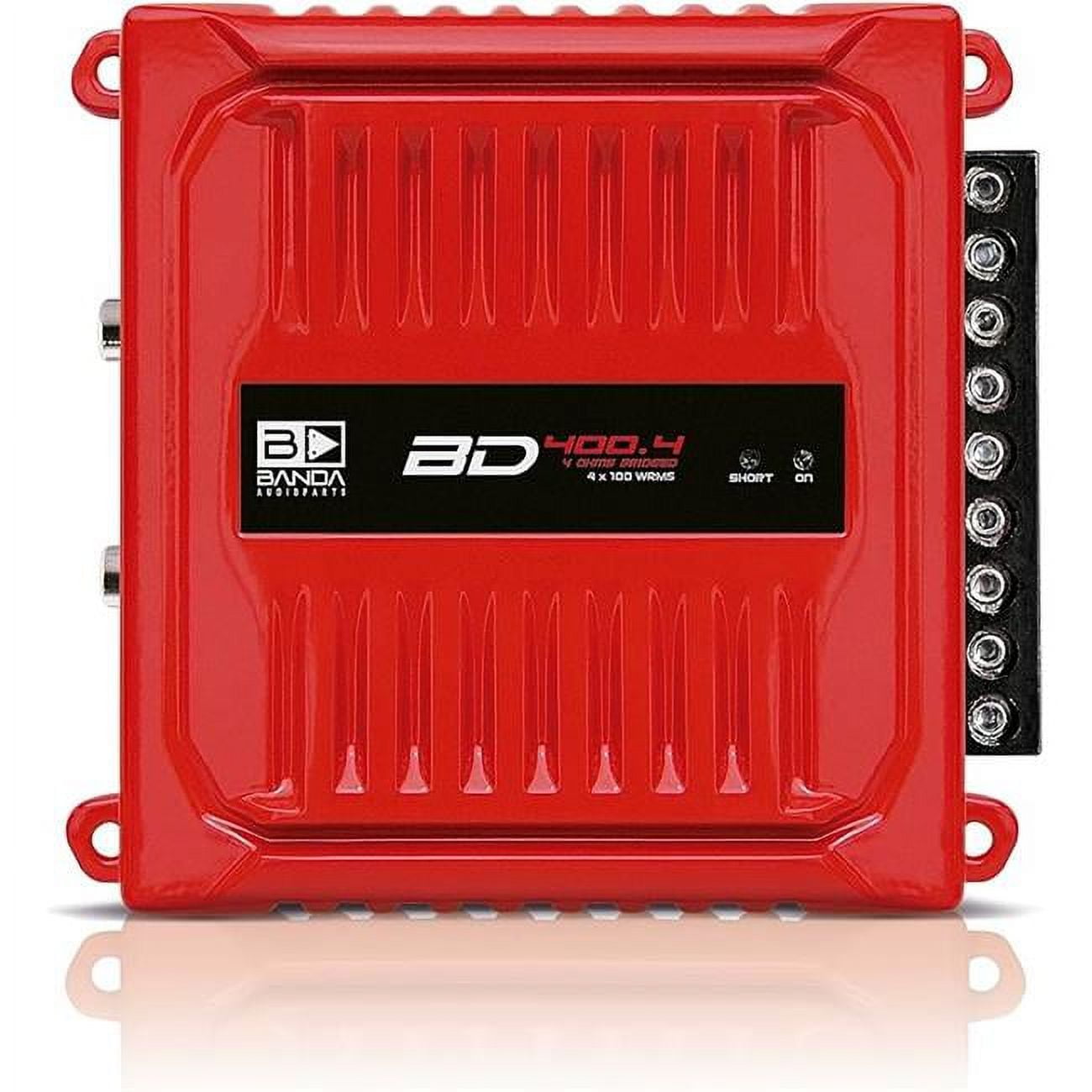 Banda 400W 4 Channel 2 Ohm Super Car Amplifier, Red - Walmart Business ...