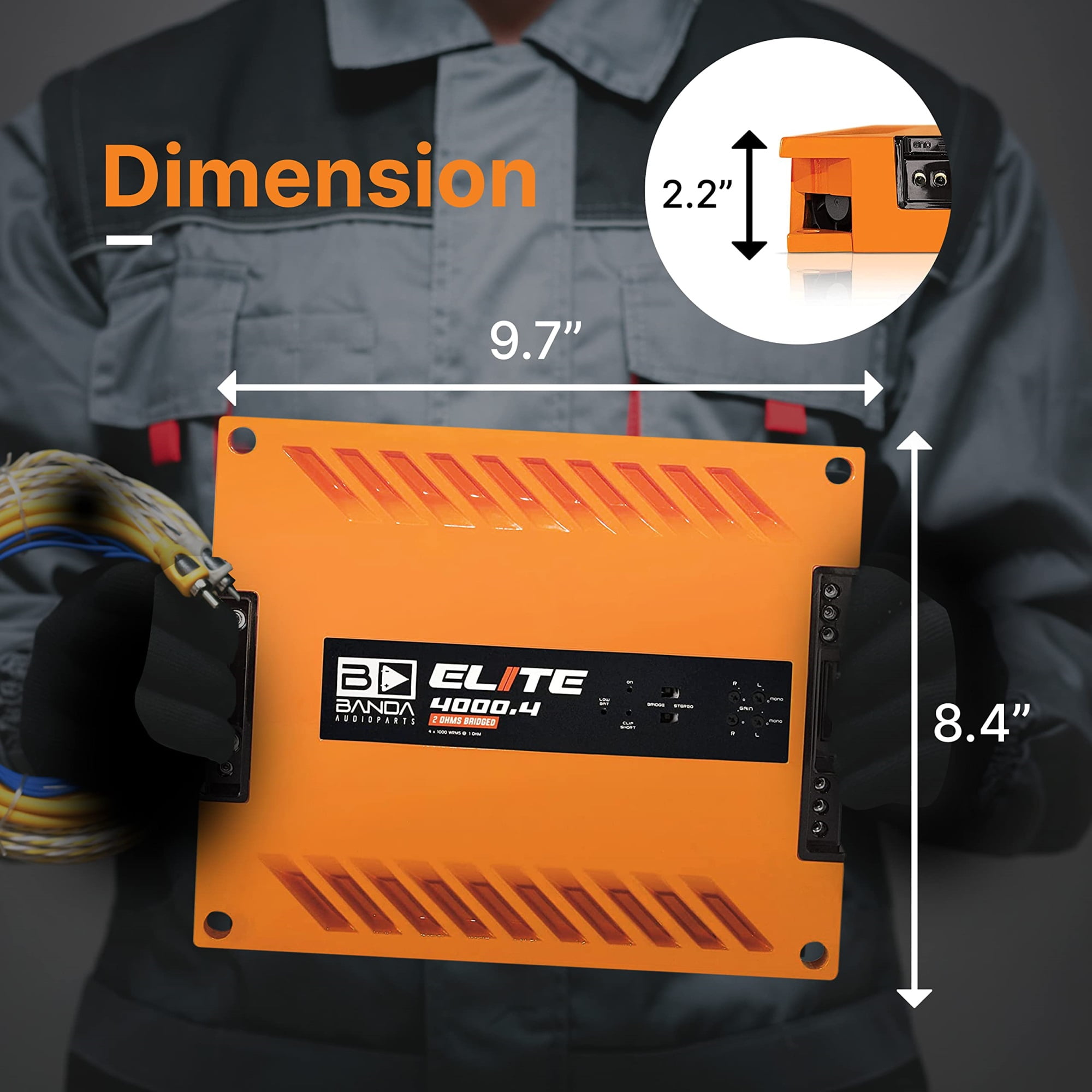 Banda 4-Ch. Vehicle Audio Bass Amplifier - 1000W High-Powered Mono Bass ...