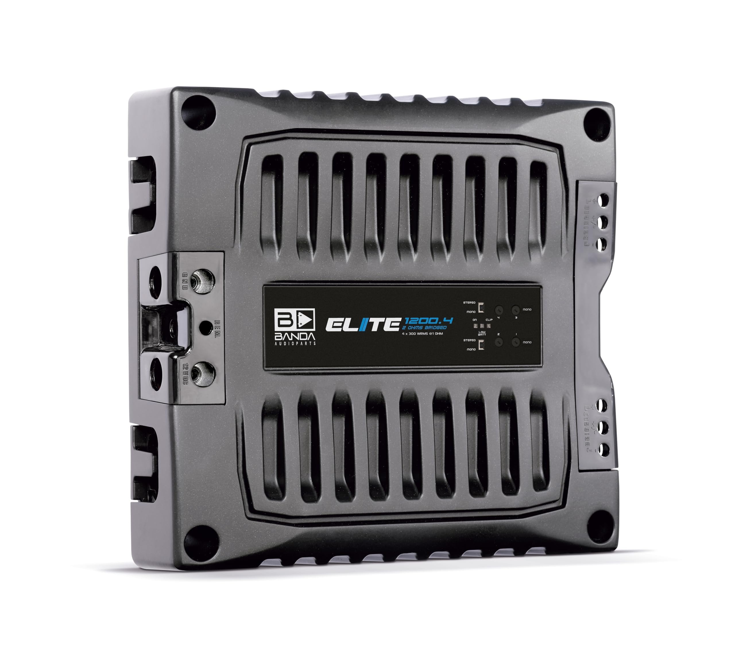 Banda Elite 1200.4 Black 1200 Watt 4-Channel 1-Ohm Car Amplifier ...