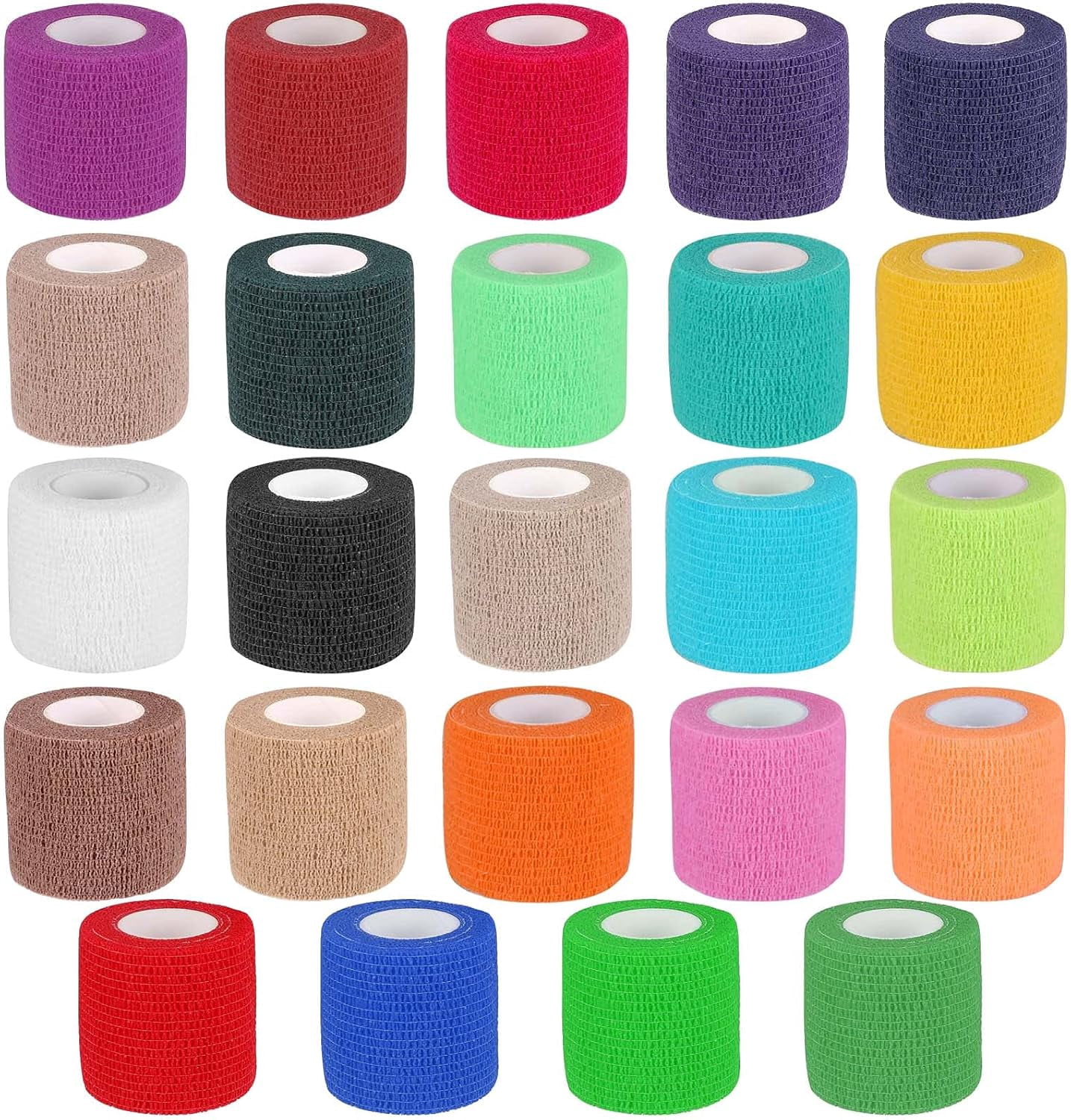 Bandage Wrap 24 Pack Self Adherent Wrap Breathable Self Adhesive ...