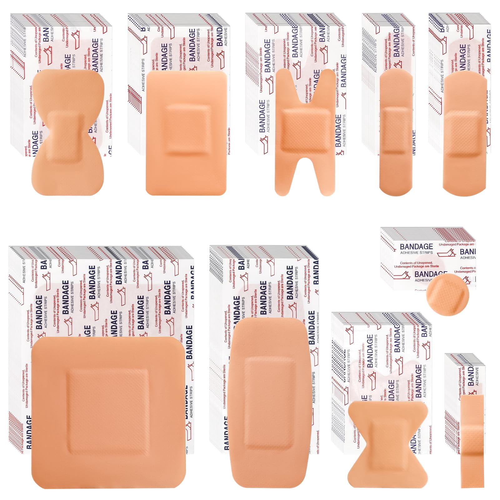 Bandages Variety Pack - 800 Pcs Assorted Bandages Bulk, Large Adhesive ...