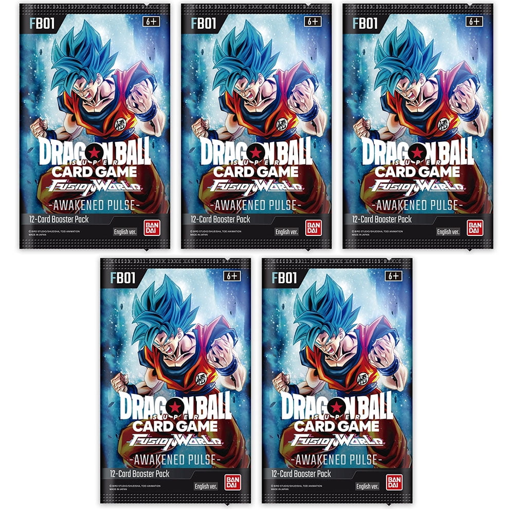 Bandai Dragon Ball Super Trading Cards - Fusion World Awakened Pulse FB01 - PACKS [5 Pack Lot ...
