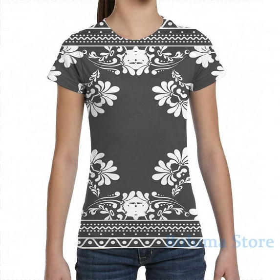 Bandana Black & White Flower rative Design Zig-Zag men T-Shirt women ...