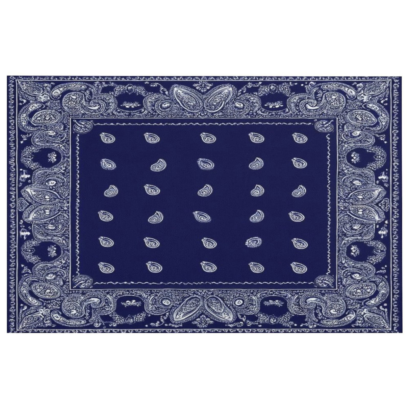 Bandana Blue Adult Home Decor Bedroom Living Room Crystal Velvet Carpet ...