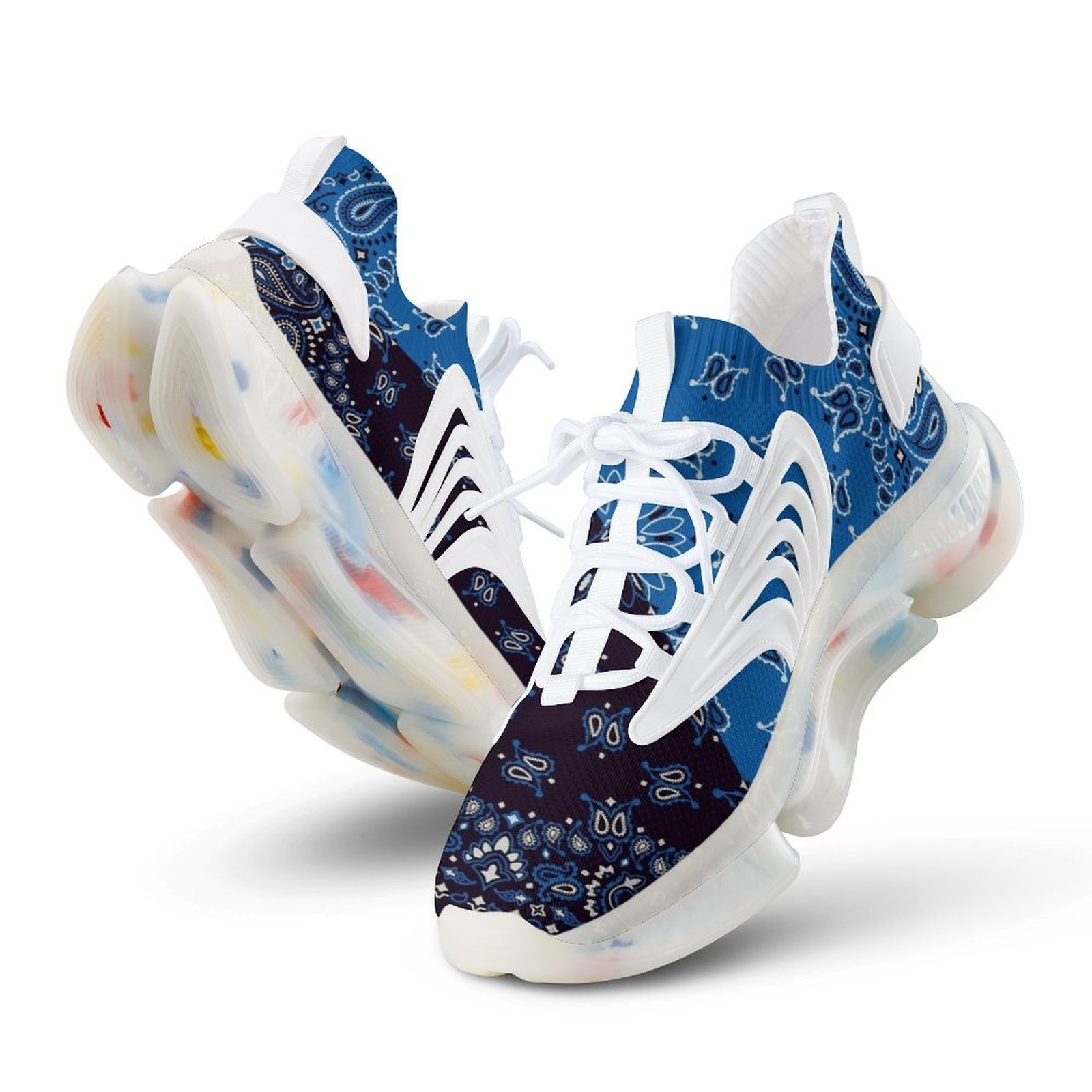 Bandana Blue Black Walking Shoes for Men Woman Lightweight Tennis ...