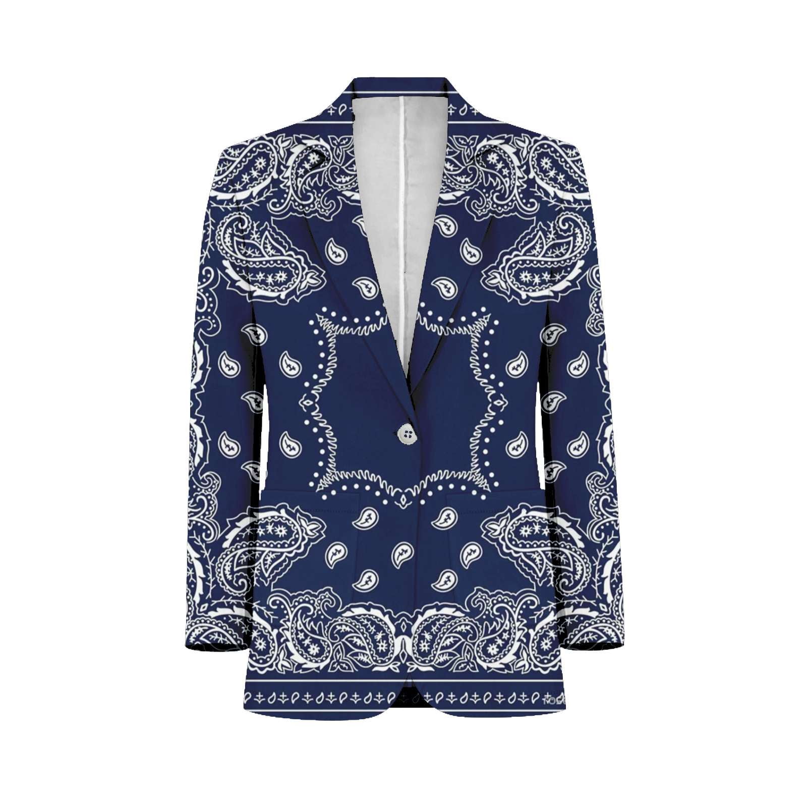 Bandana Blue - Navy Blue Customized Men's Suits full man Shawl Collar ...