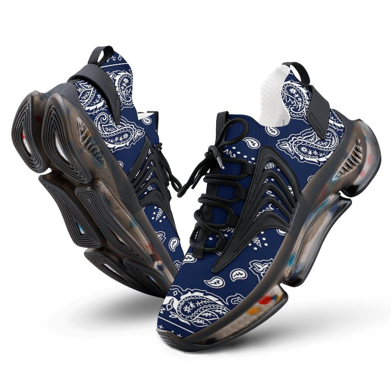 Bandana Blue - Navy Blue Walking Shoes for Men Woman Lightweight Tennis ...